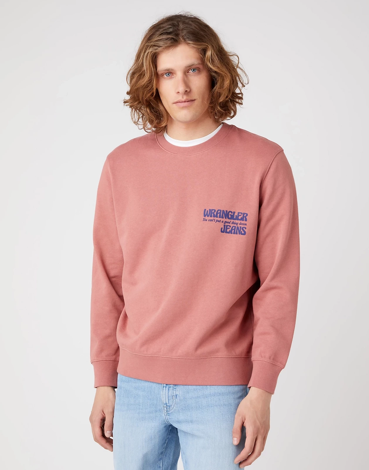 WRANGLER SLOGAN CREW WITHERED ROSE W667ILXHZ - PanJeans.pl