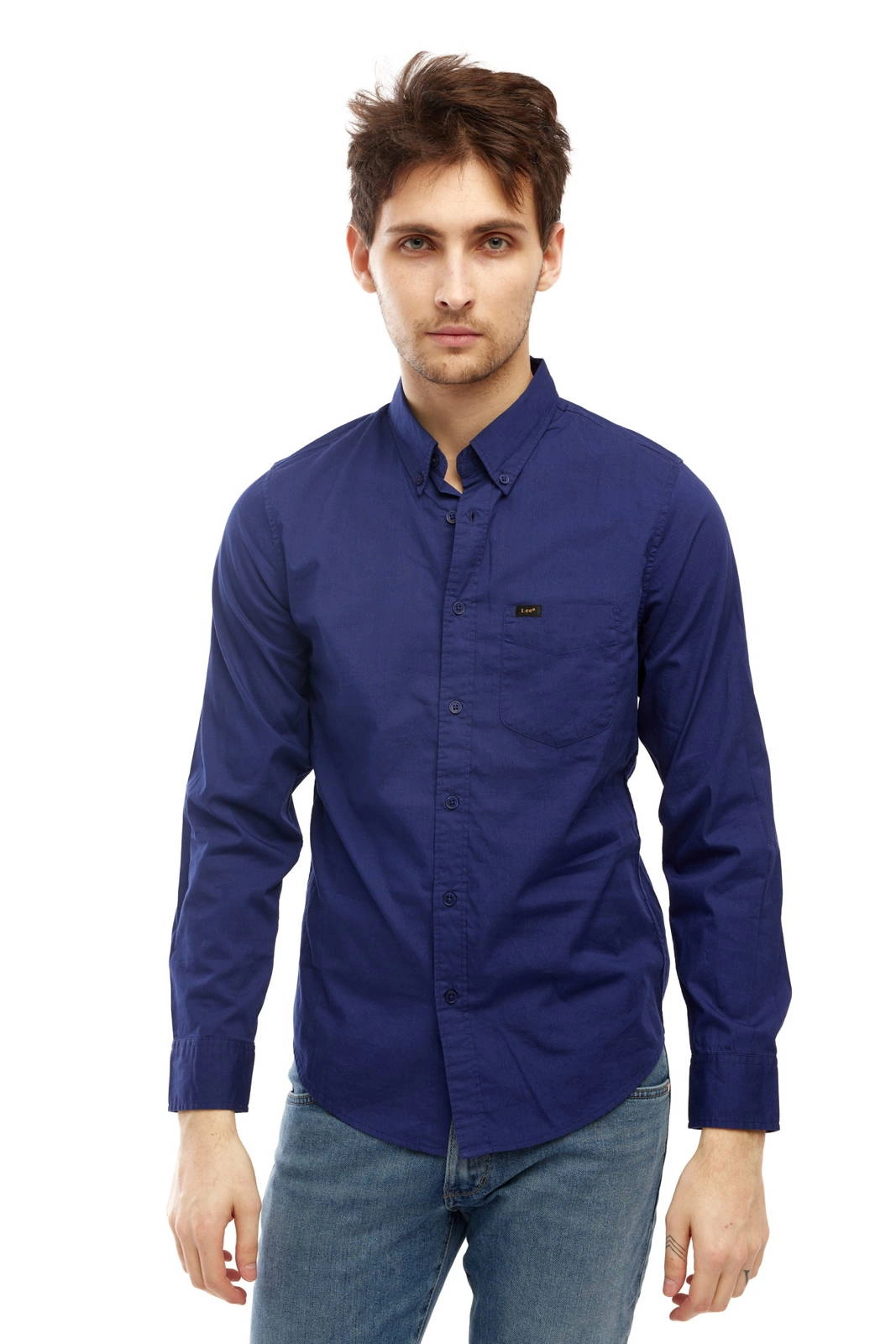 LEE BUTTON DOWN BLUEPRINT L880NBLH - PanJeans.pl