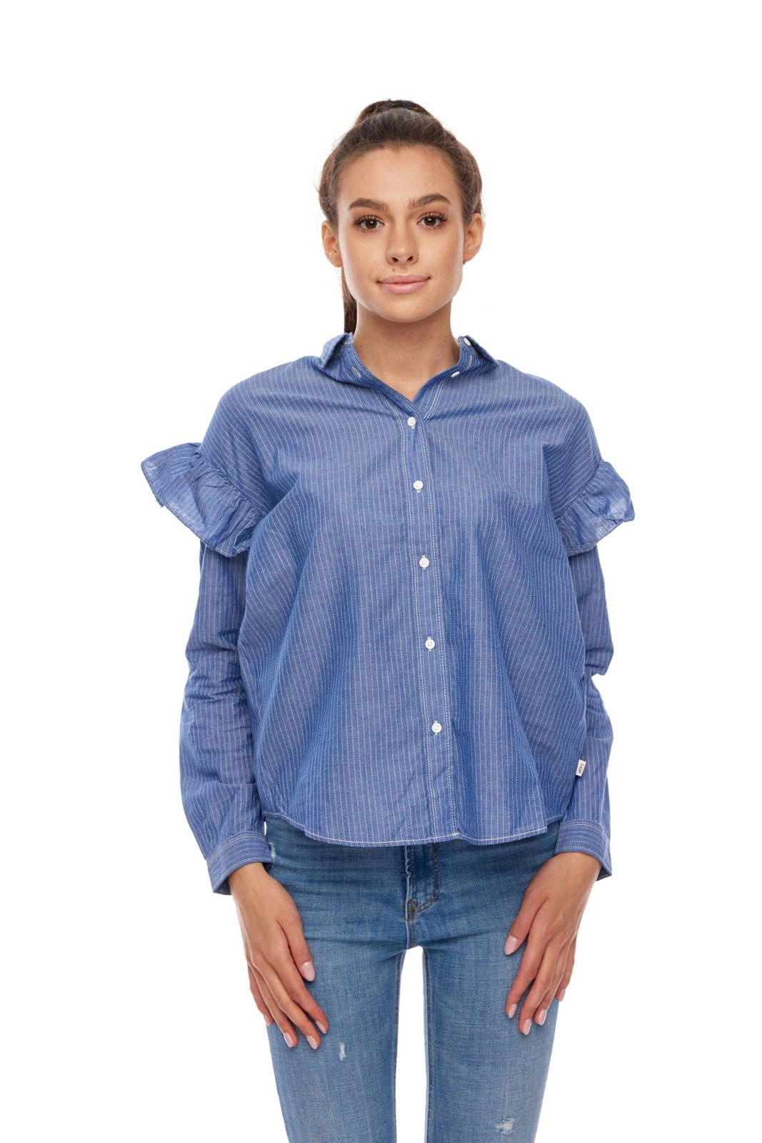 LEE RUFFLE SHIRT WORKWEAR BLUE L48TXKKR - PanJeans.pl