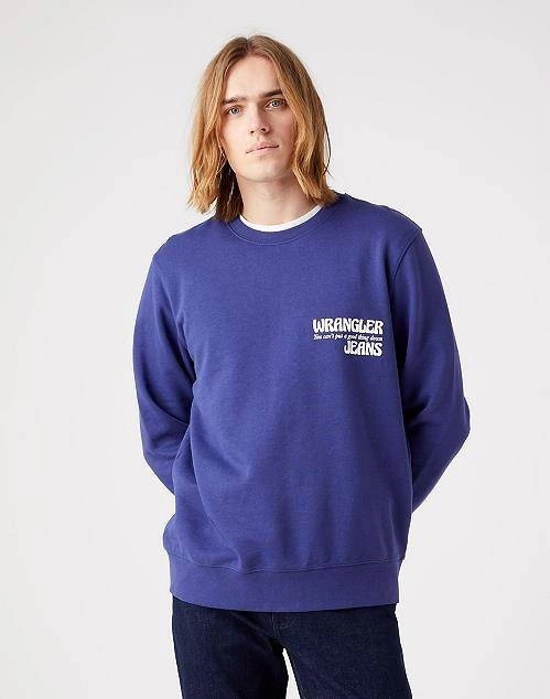 WRANGLER SLOGAN CREW BLUE RIBBON W667ILB51 - PanJeans.pl